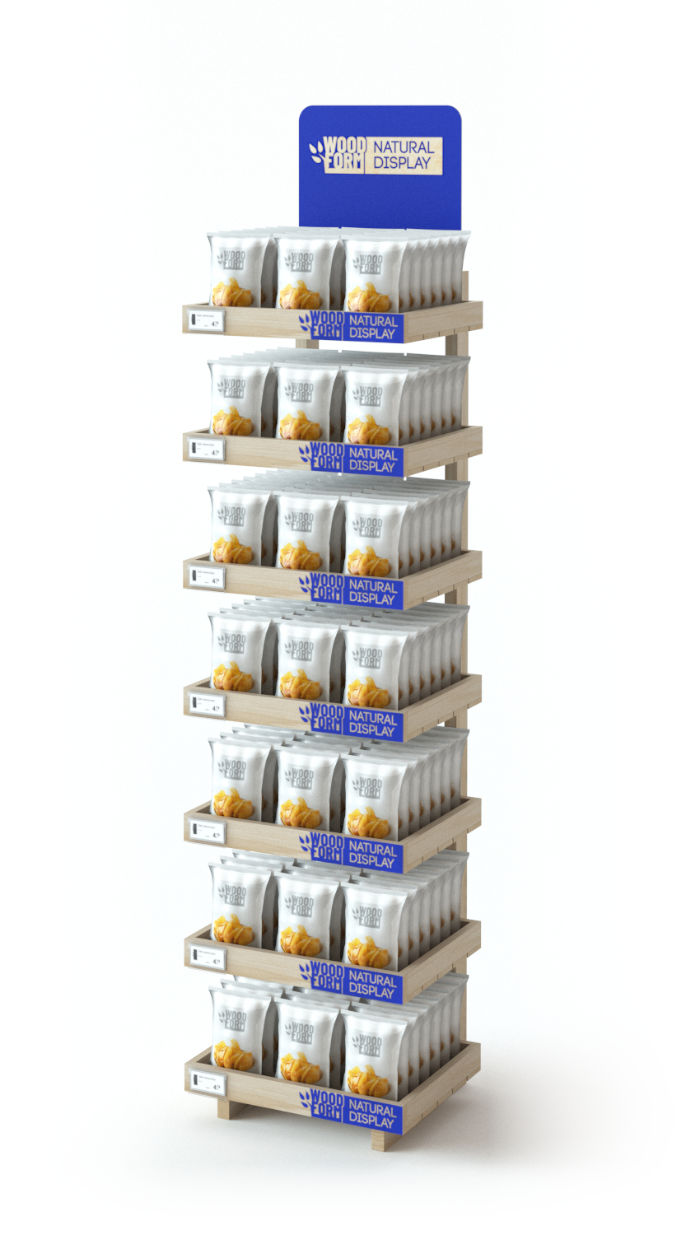 Regał drewniany, stojak z drewna, ekspozytor sklepowy - Winter - Sopot ...